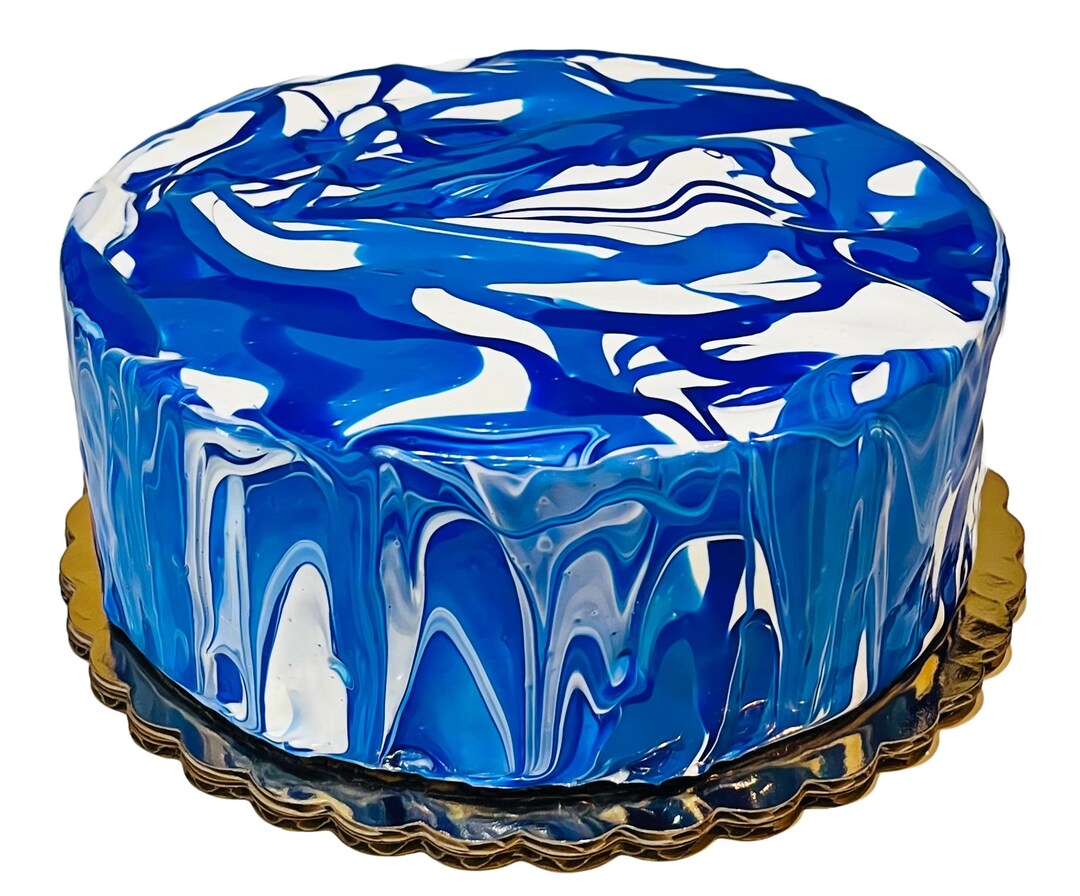 DEZICAKES Fake Cake Blue Marble Glaze Cake Contemporary Design Prop ...