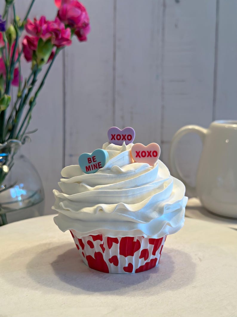 DEZICAKES Fake Valentine Cupcake Nostalgia Sweet Hearts Cupcake - Etsy
