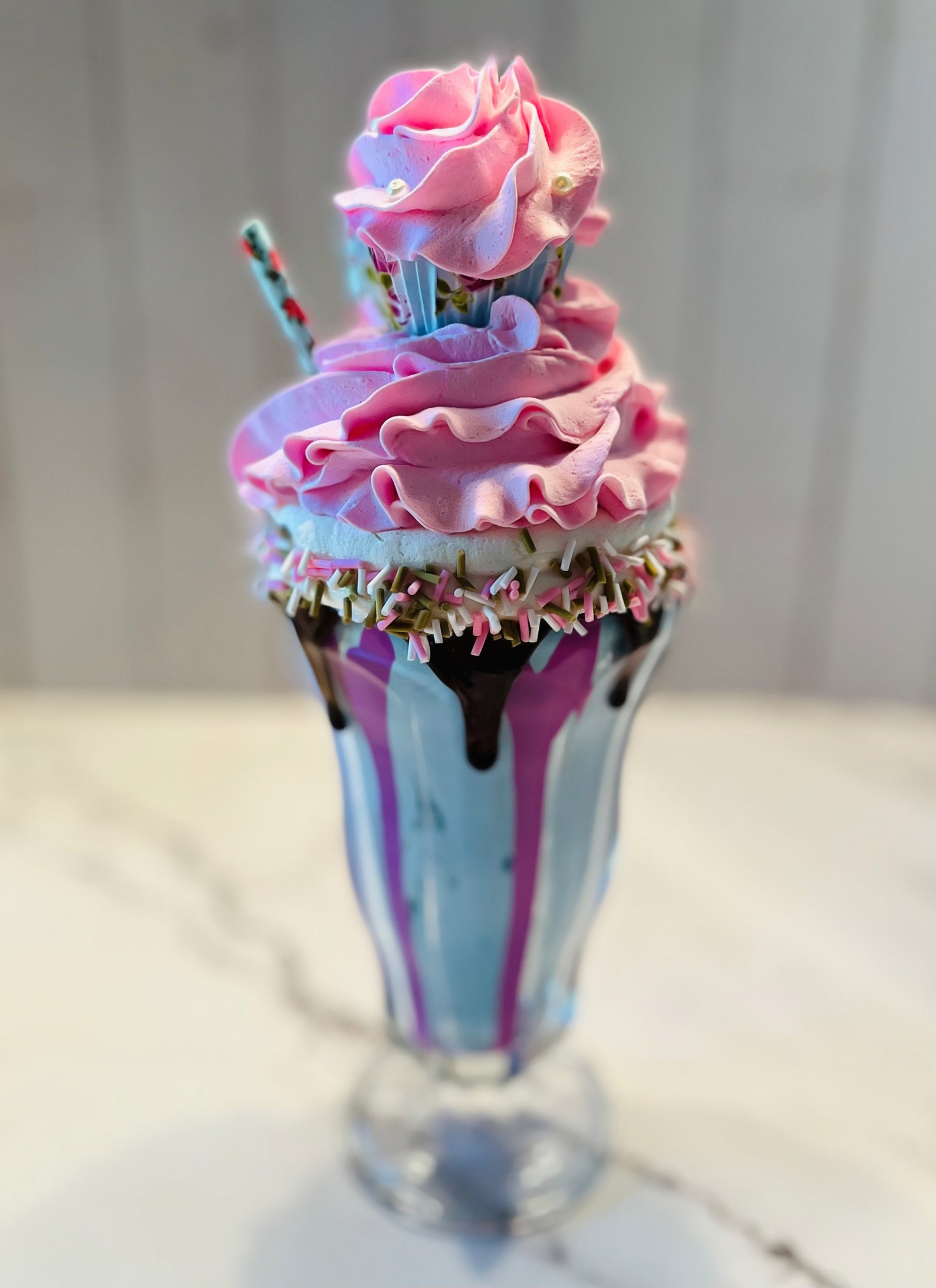 DEZICAKES Fake Milkshake Shabby Chic Cupcake Crazishake - Etsy
