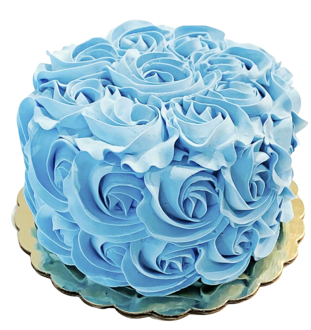 DEZICAKES Fake Cake Blue Rosette Fake Cake Prop Decoration Dezicakes ...