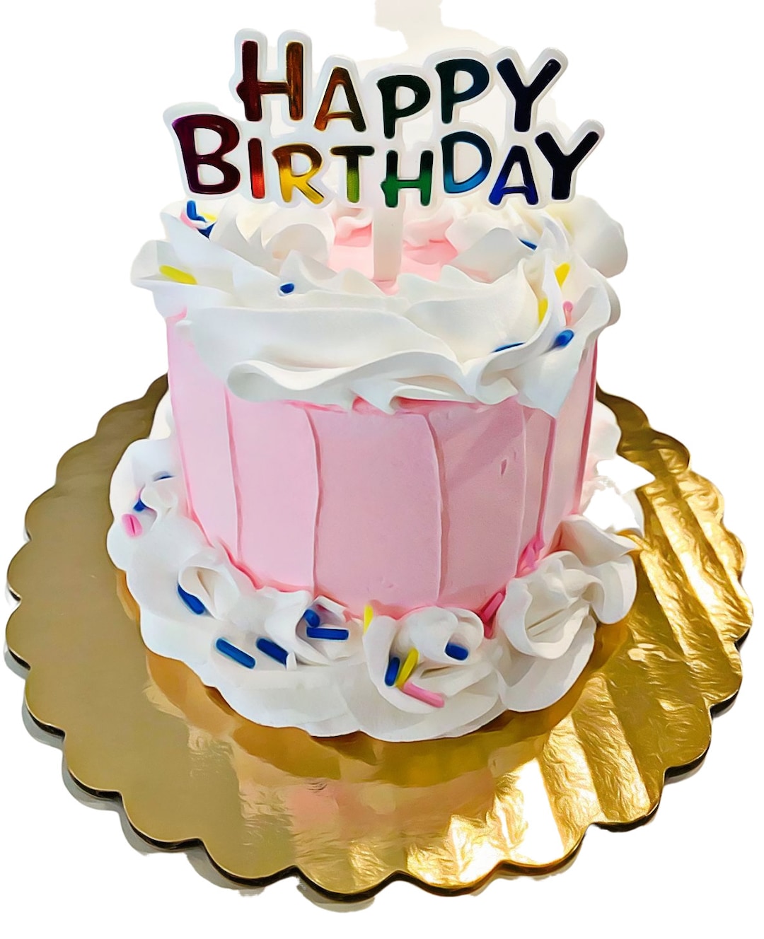 DEZICAKES Fake Mini Happy Birthday Fake Cake Pink Prop - Etsy