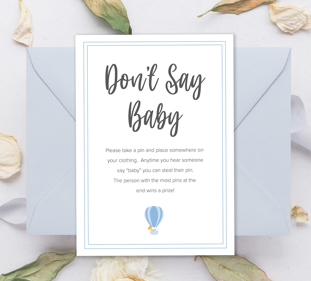 Don't Say Baby Game, Baby Shower Games, Printable Games, Boy Baby ...