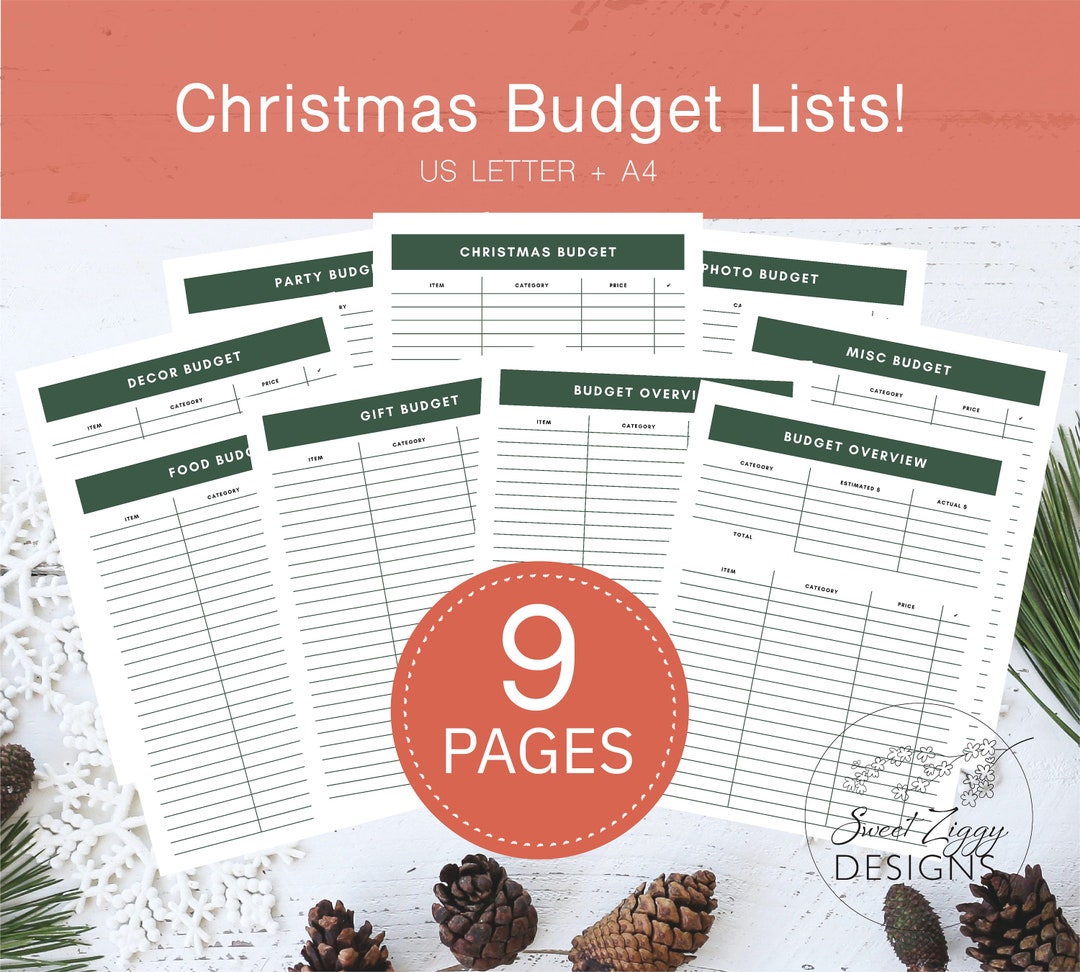 Christmas Budget Tracker Printable: Holiday Spending List (digital ...