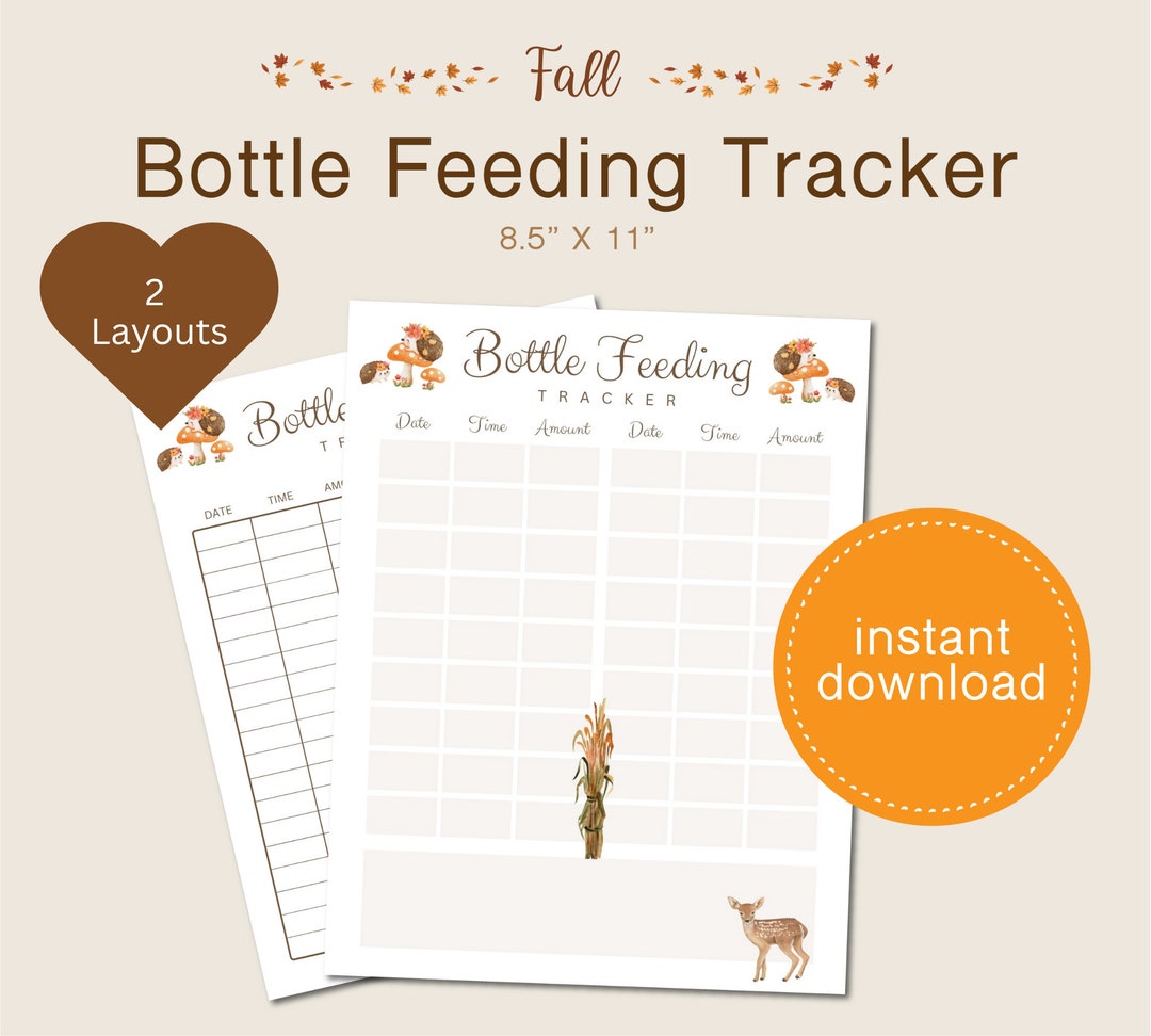 Bottle Feeding Tracker, PRINTABLE Feeding Daily Tracker, INSTANT ...