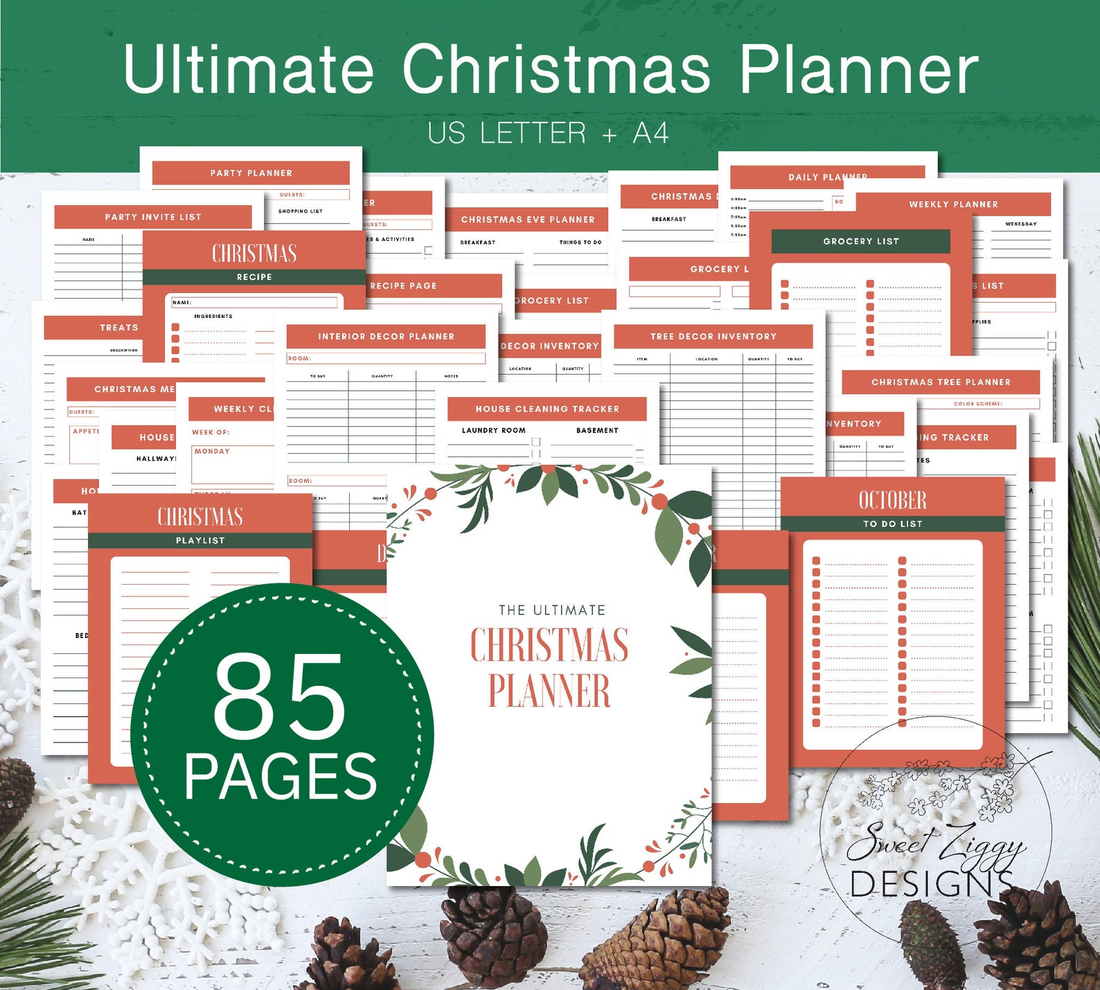 Christmas Planner Printable, INSTANT DOWNLOAD, Holiday Planner, Xmas ...
