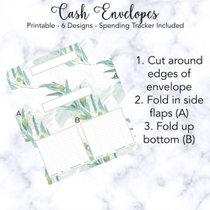 Cash Envelopes Printable, Cash Envelope System, Watercolor Eucalyptus ...