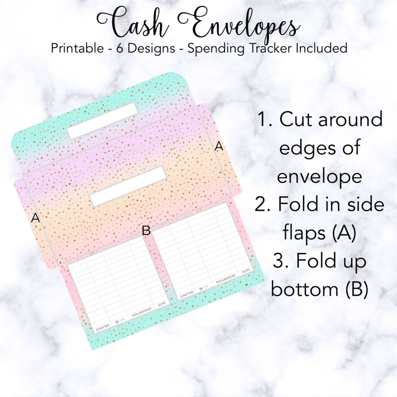Cash Envelopes Printable, Cash Envelope System, Glitter Sparkle Candy ...
