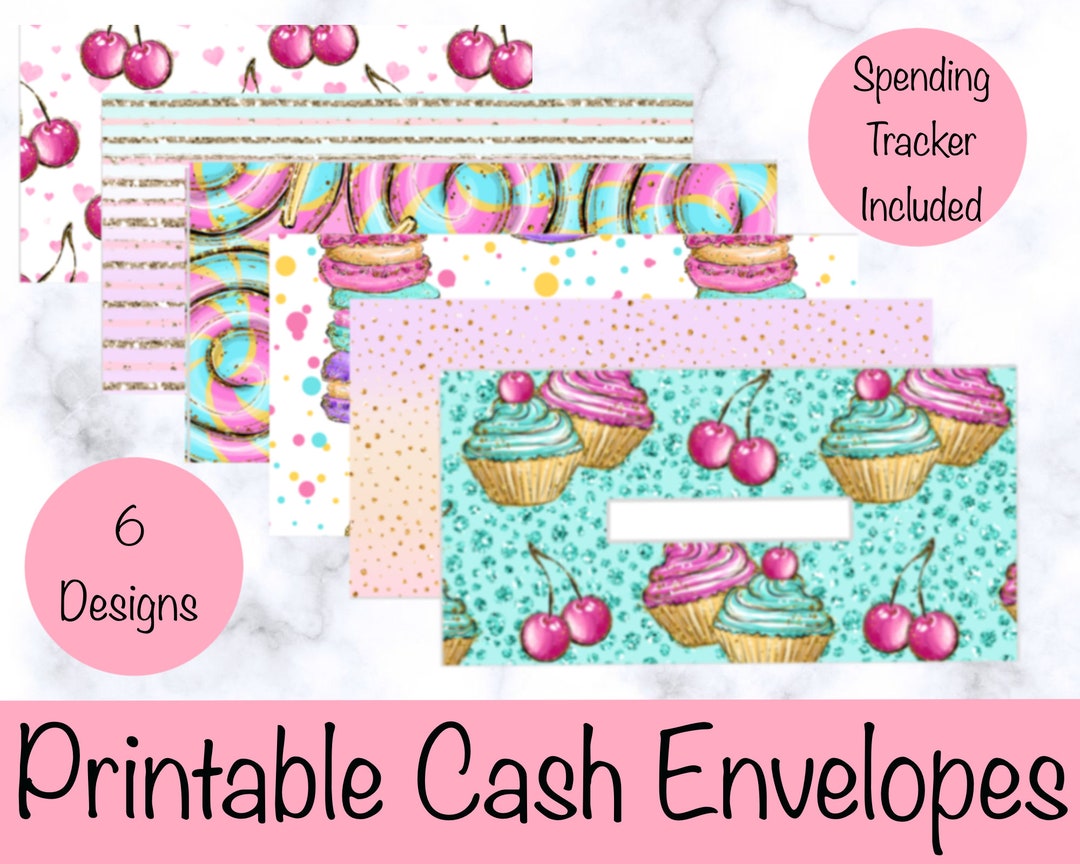 Cash Envelopes Printable, Cash Envelope System, Glitter Sparkle Candy ...