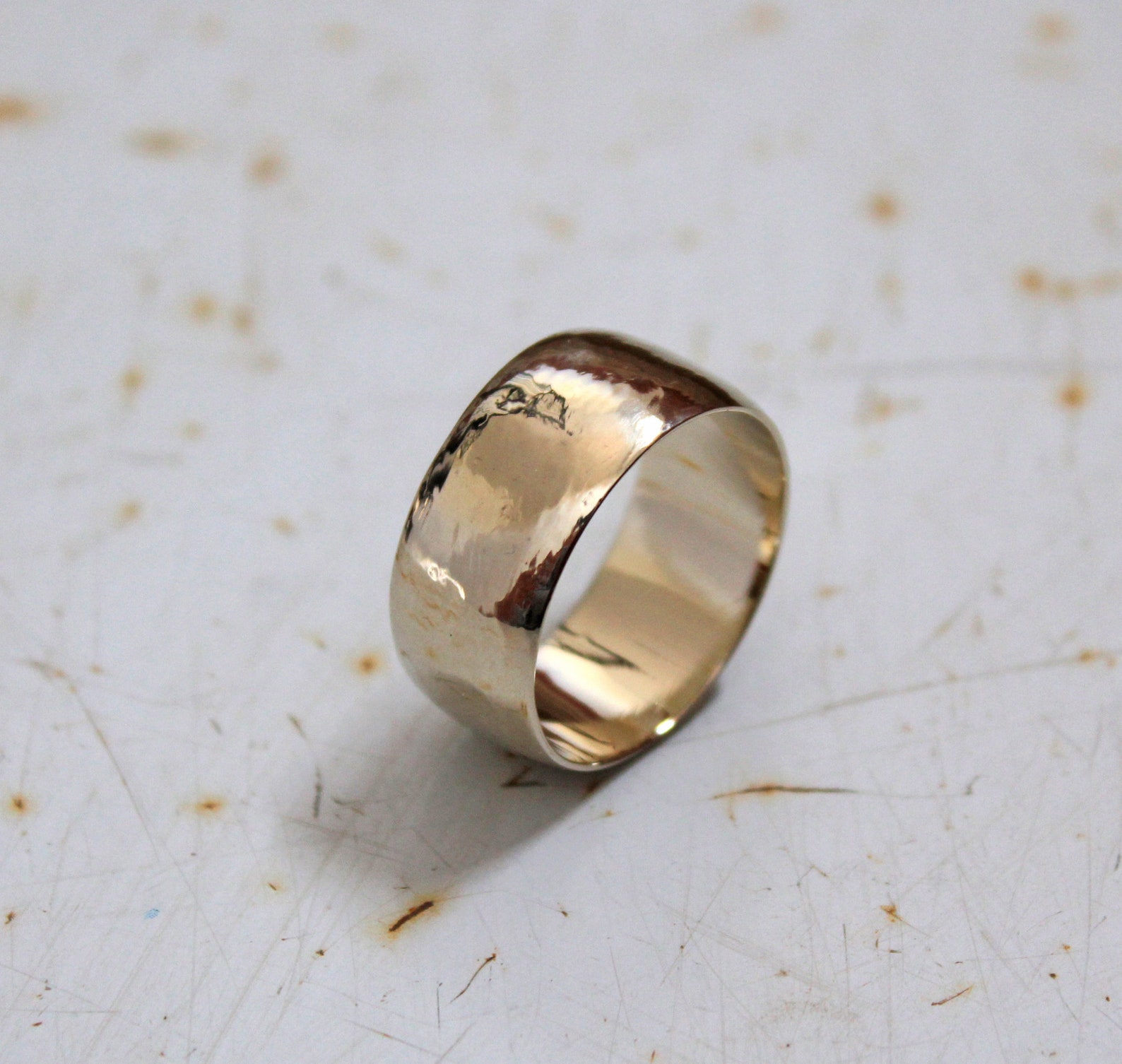 White Gold Wide Band Ring, 14K White Gold Wedding Band, Wide Wedding ...