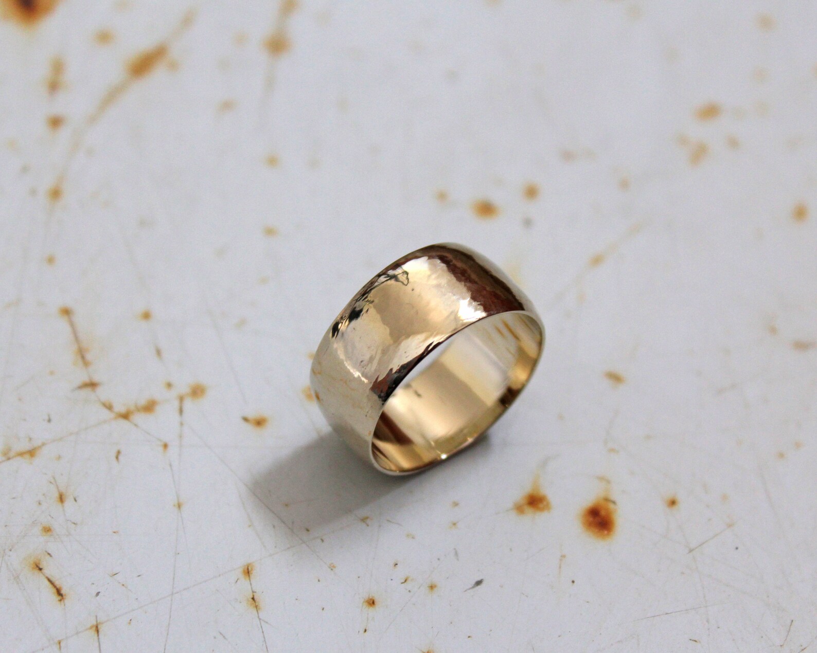 White Gold Wide Band Ring, 14K White Gold Wedding Band, Wide Wedding ...