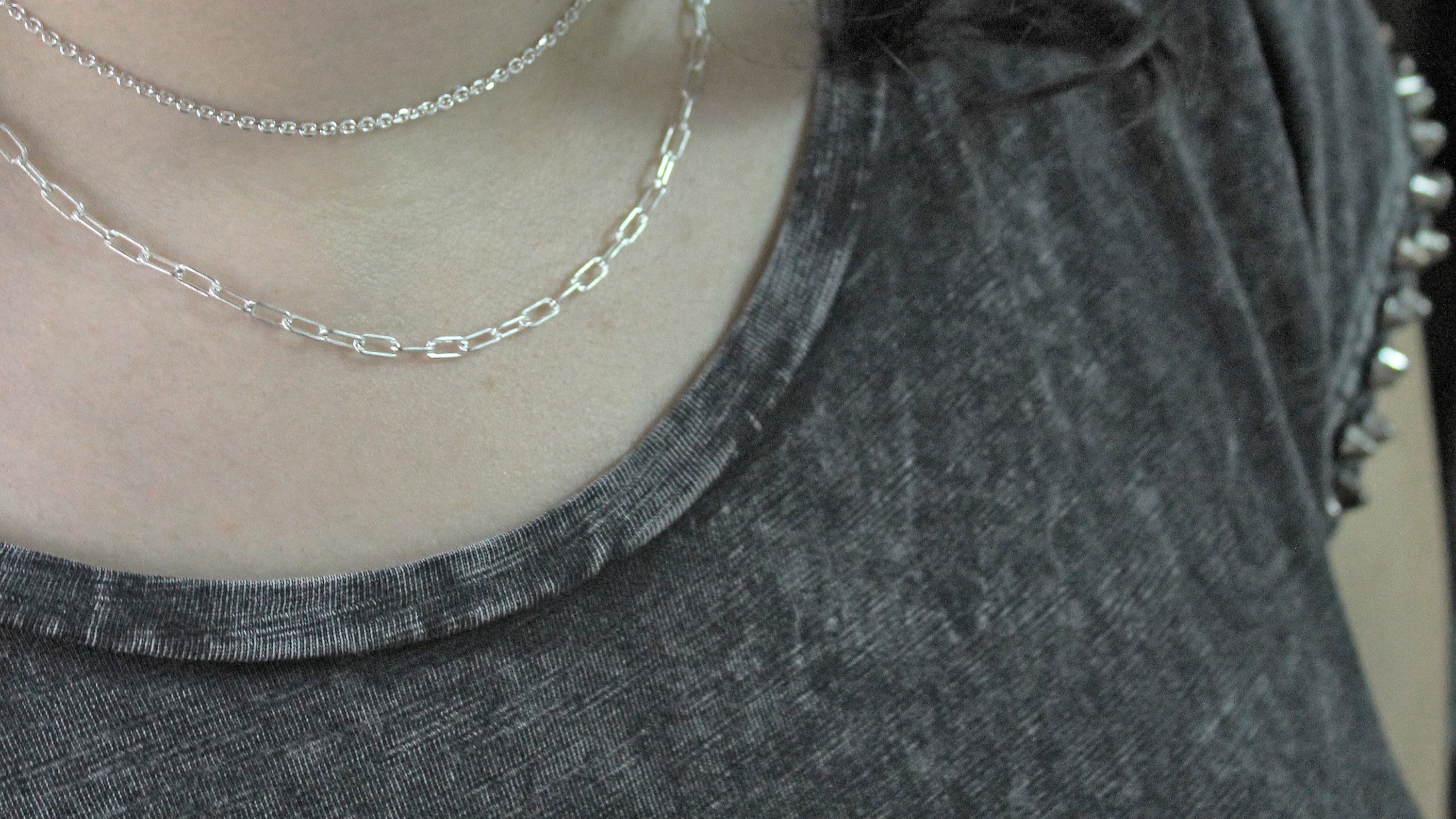 Double Chain Necklace Sterling Silver Layered Necklaces for Women ...