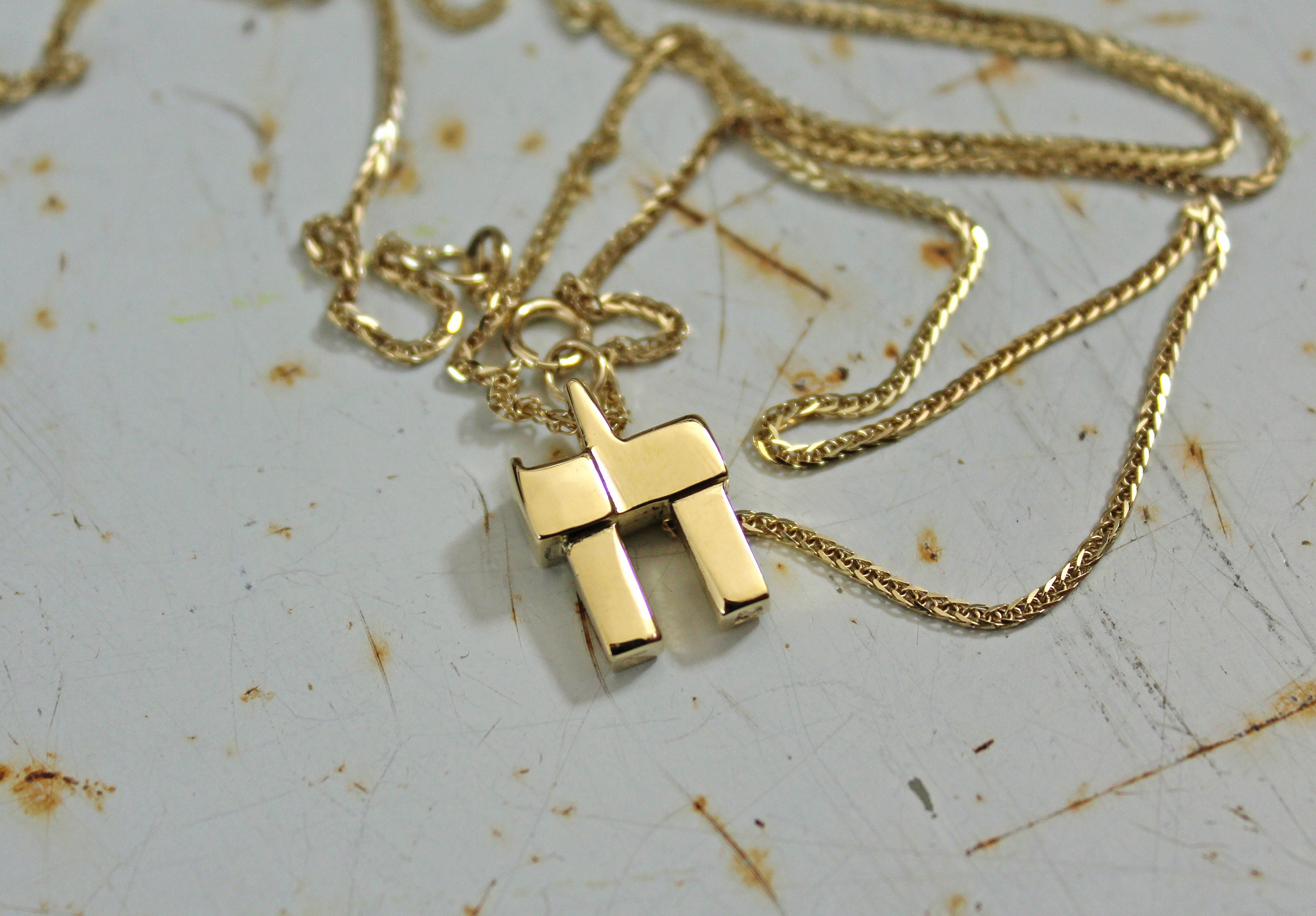 14k Gold Chai Necklace Gold Chai Pendant Gold 14k Gold | Etsy