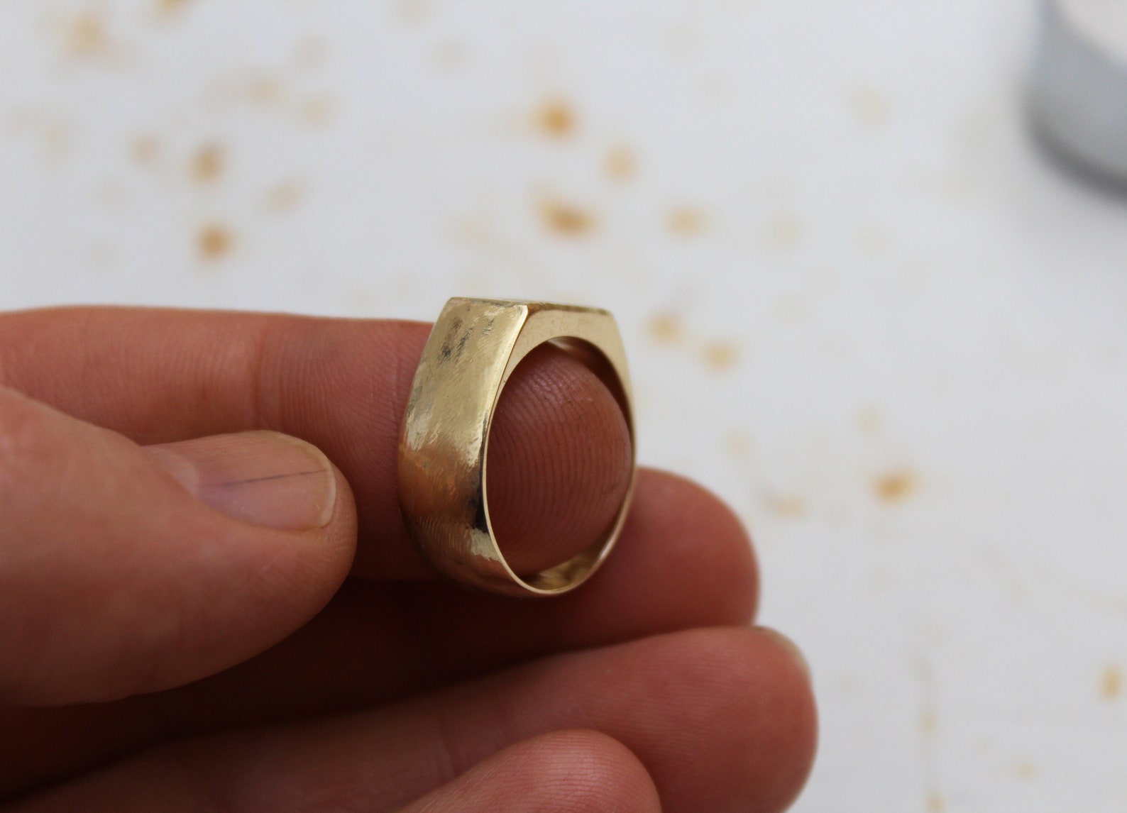 Solid Gold Signet Ring - Etsy