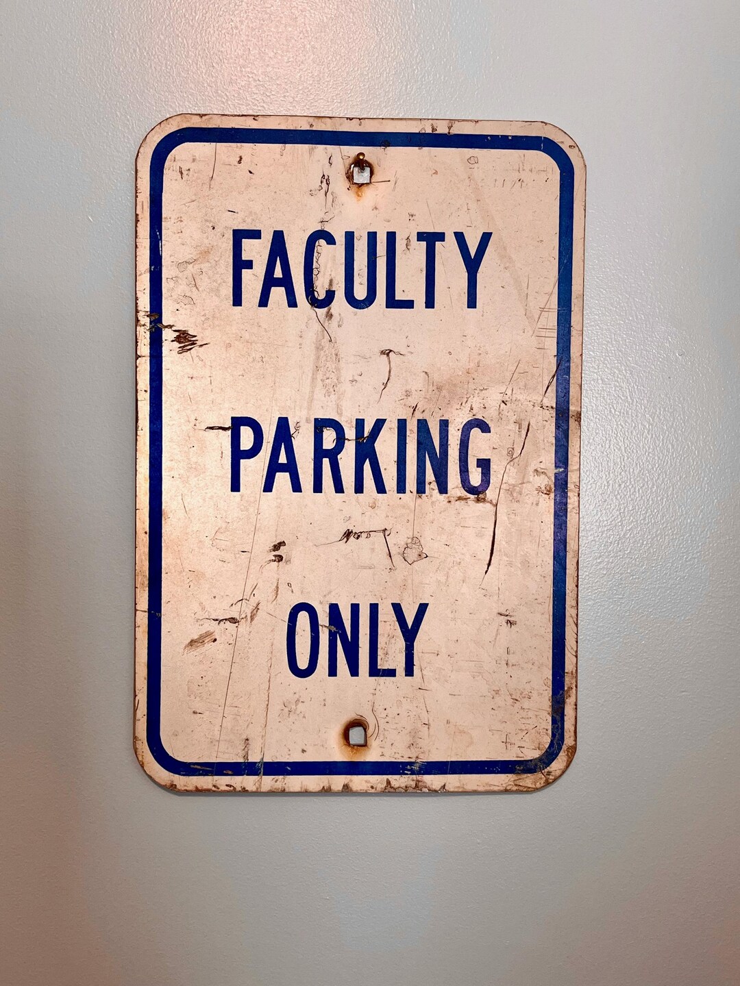 Vintage Faculty Parking Only Sign - Etsy