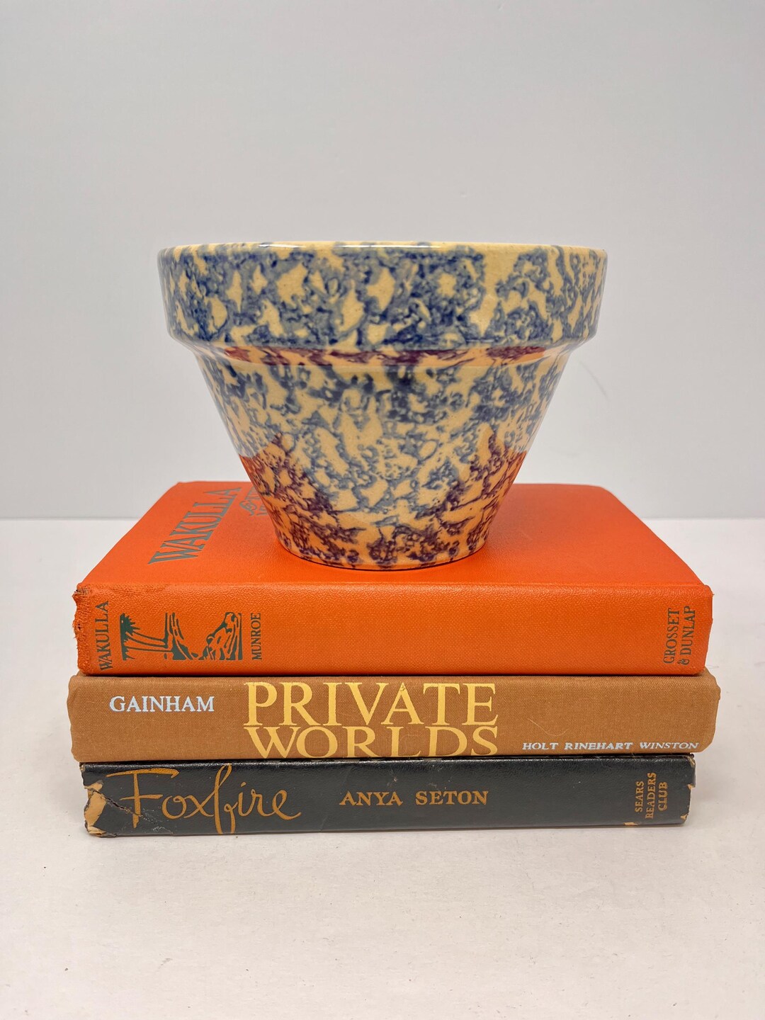 Vintage Robinson-ransbottom Pottery Co. Blue Sponge Ware Bowl, 6 Inches ...