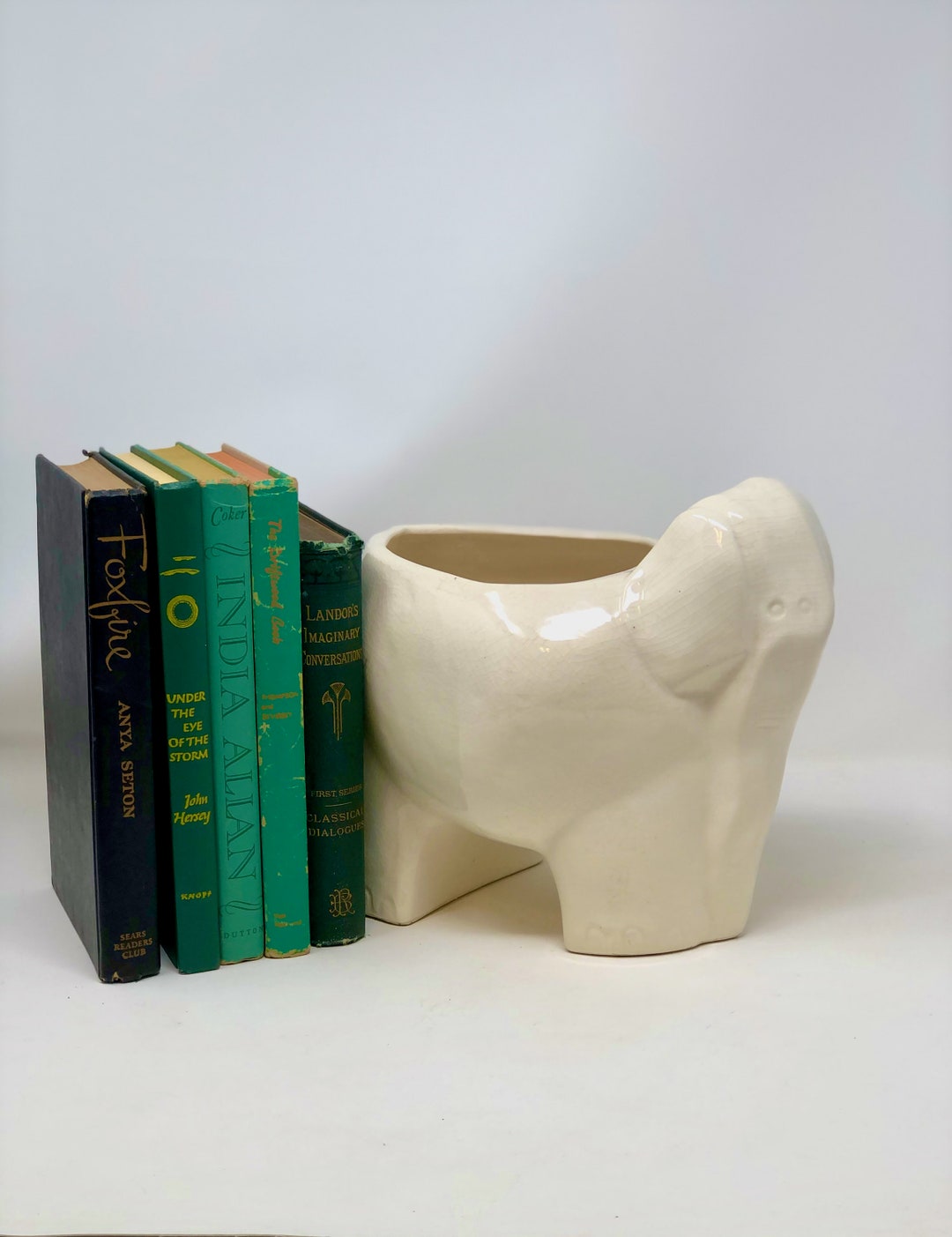 Vintage Large White Elephant Planter Marked Calif. USA - Etsy