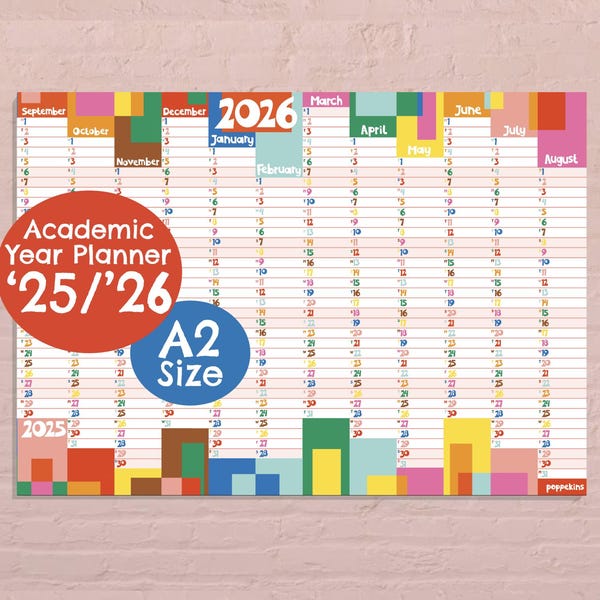 Academic Wall Planner 25 26 - Etsy UK