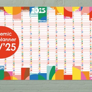 NEW Academic Year Wall Planner '24/'25 A2 Size Colourful Design 100% ...