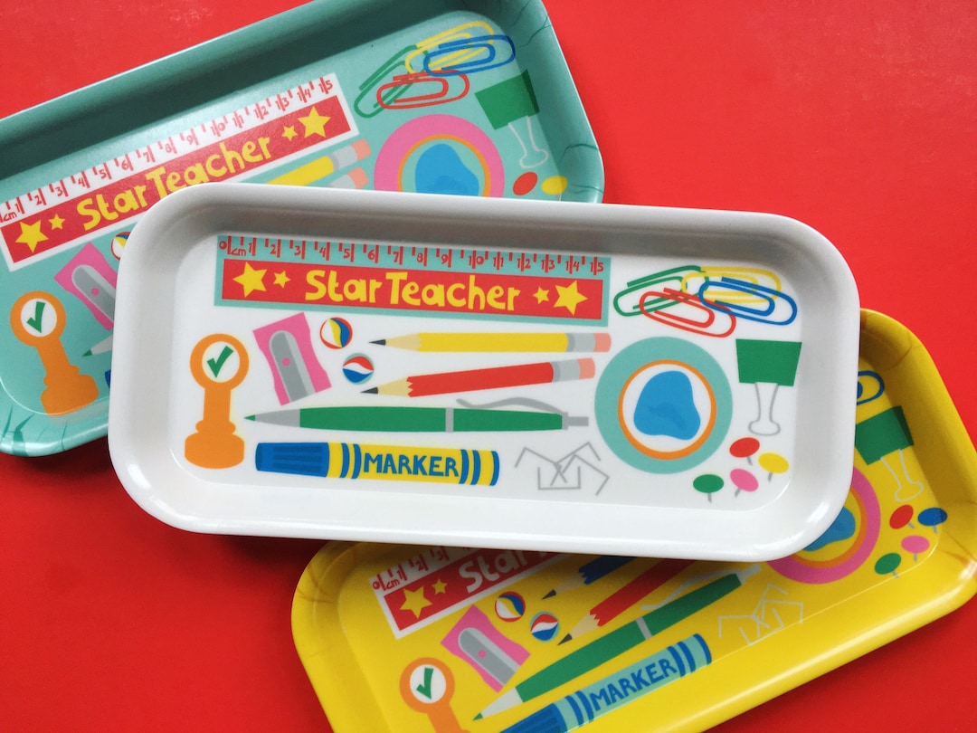 Perfect Teacher Gift- Melamine Desk Tidy Tray - Made in the UK - Etsy