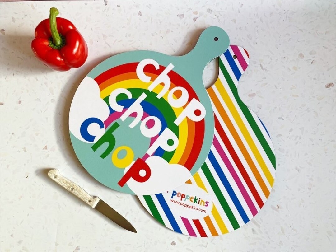 Large Chop Chop Melamine Chopping Board With Rainbow Design - Made in ...