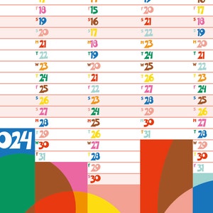 NEW Academic Year Wall Planner '24/'25 A2 Size Colourful Design 100% ...