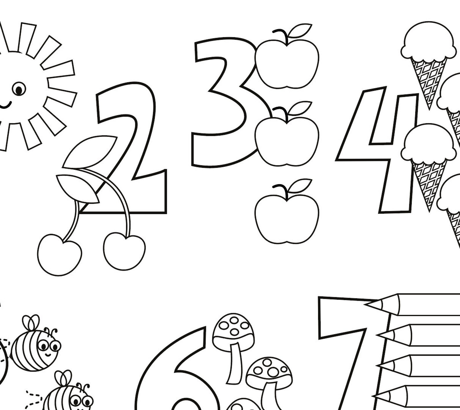 PRINTABLE Colouring in 123 Counting Kids - Etsy UK
