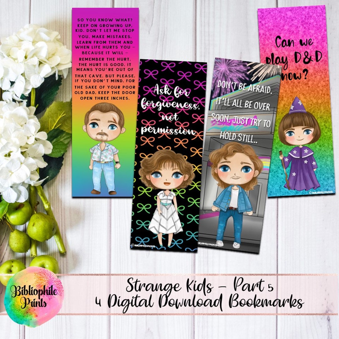 Strange Kids Part 5 Bookmarks Digital Bookmarks Digital - Etsy
