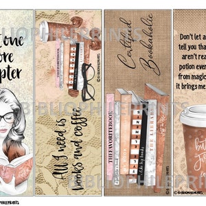 Books and Coffee Bookmarks Digital Bookmarks Digital - Etsy