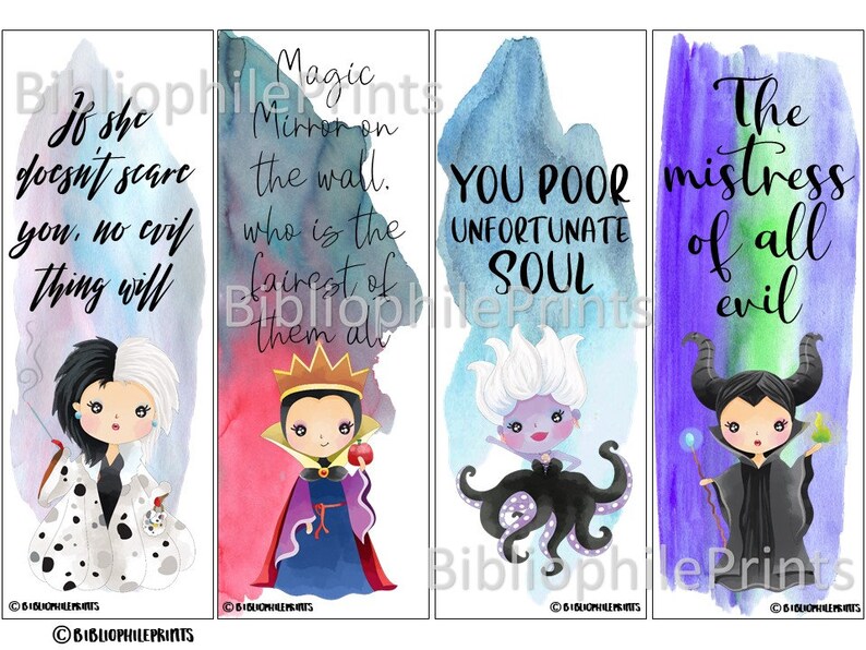 Mistresses of All Evil Bookmarks Digital Bookmarks Digital - Etsy