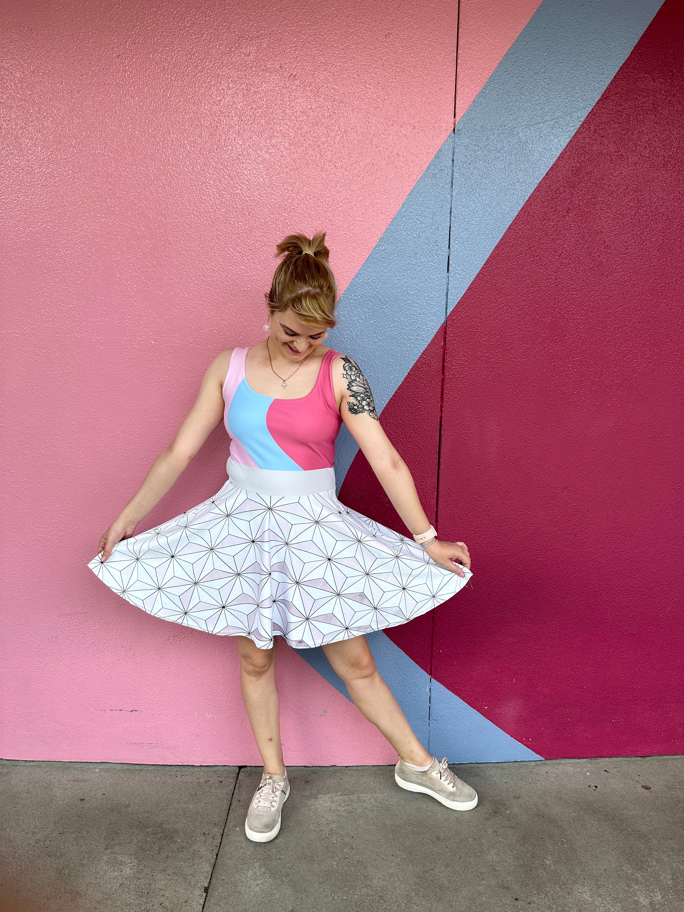Bubblegum Wall Spaceship Earth Epcot Ball Skater Twirly Dress Costume ...