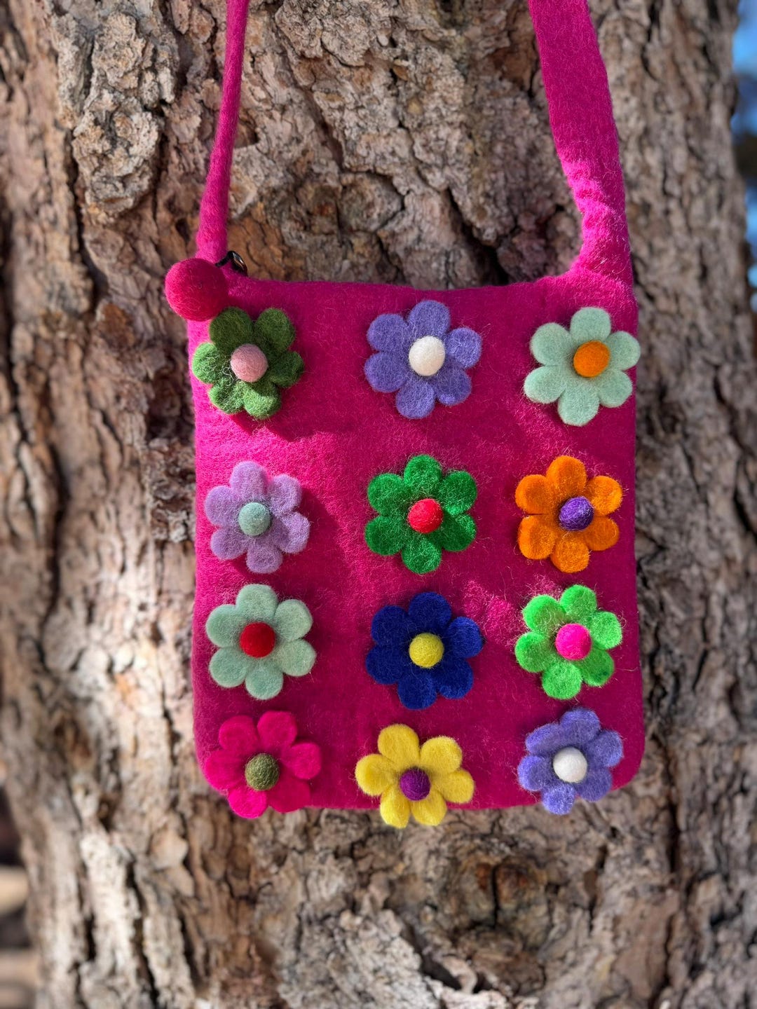 Handmade Felt Purse, Floral Felt Purse, Kids Felt Purse, Felt Shoulder ...