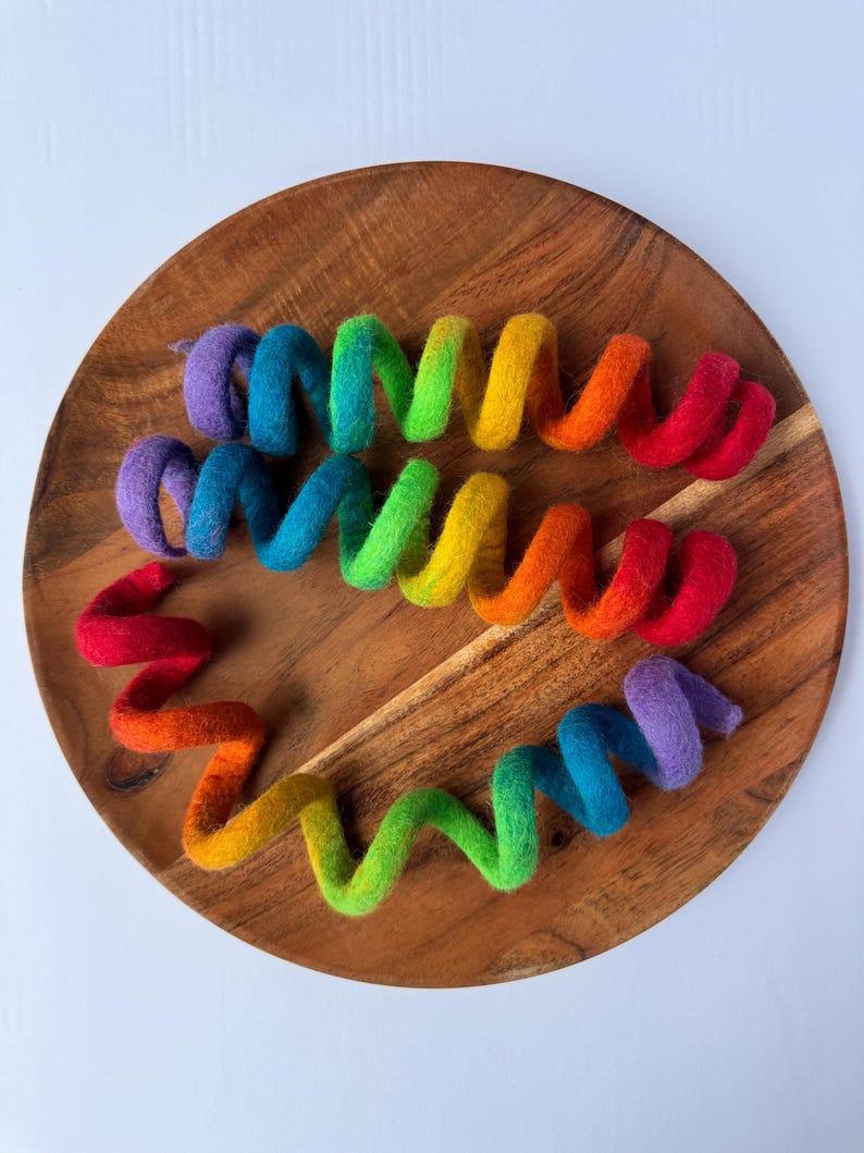 Rainbow Wool Felt Spring Cat Toy: Eco-friendly, Hand Felted - Etsy