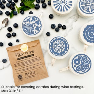 Tiny Top 3 Inch/8 Cm Cotton Cover 6 Pack for Jars, Carafes, Ramekins ...