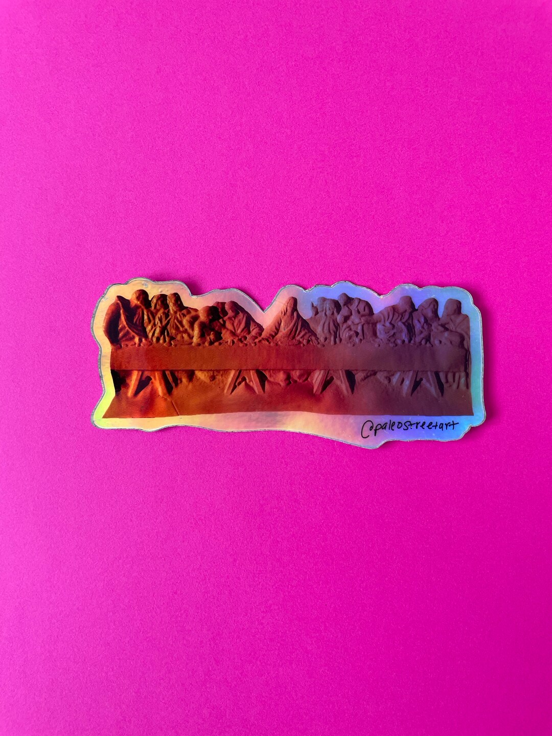 Pink Last Supper Holographic Sticker - Etsy