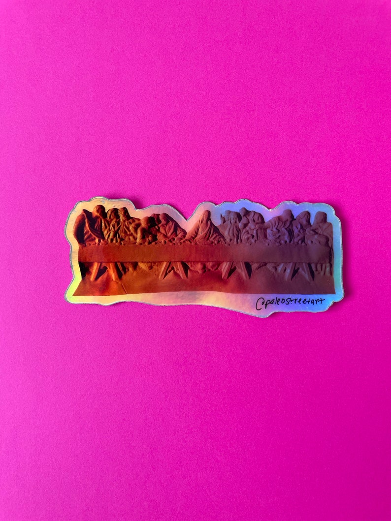 Pink Last Supper Holographic Sticker - Etsy