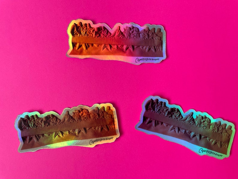 Pink Last Supper Holographic Sticker - Etsy