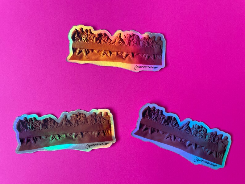 Pink Last Supper Holographic Sticker - Etsy