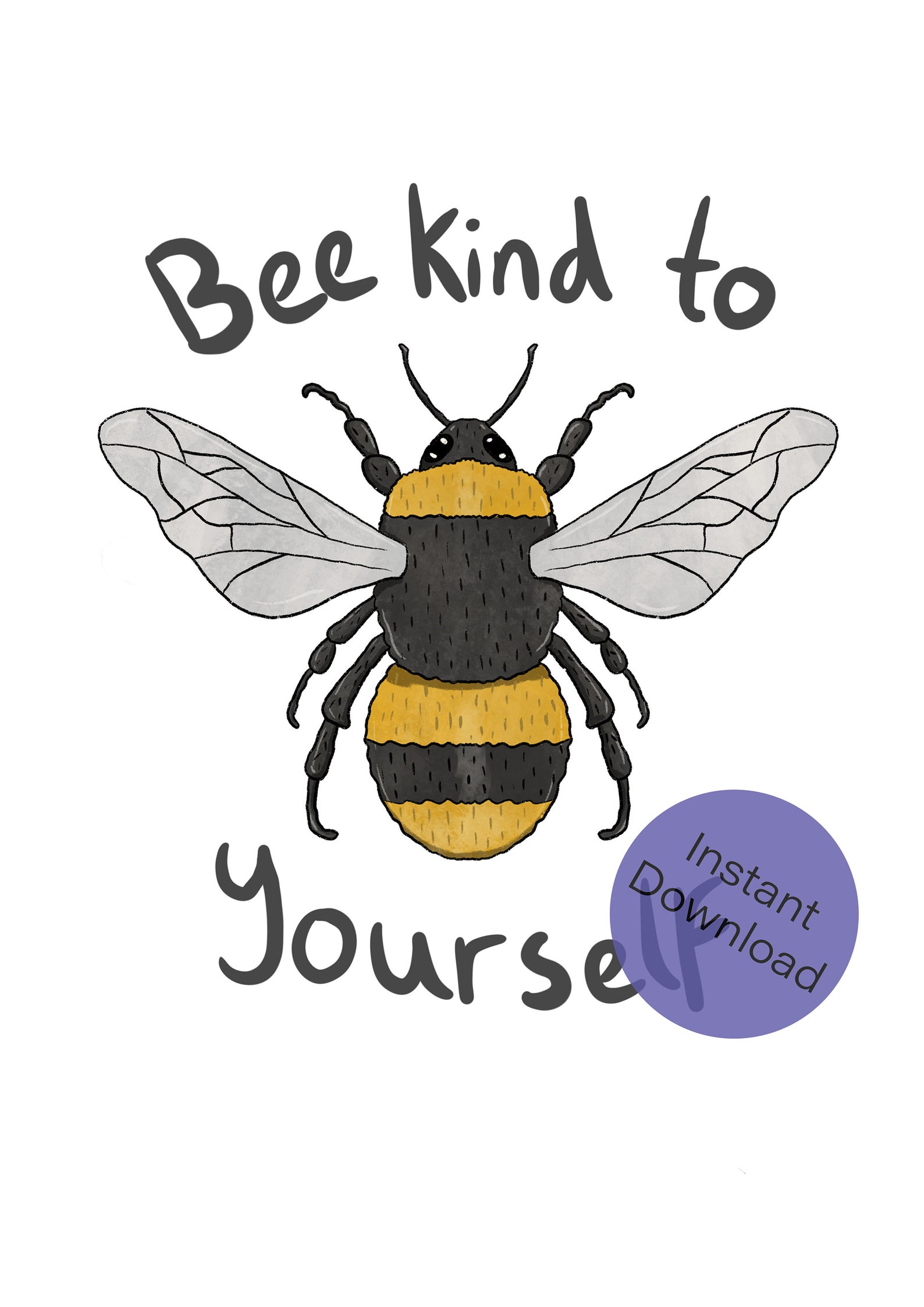 Bee Kind Pun Quote Digital Download Art Print - Etsy