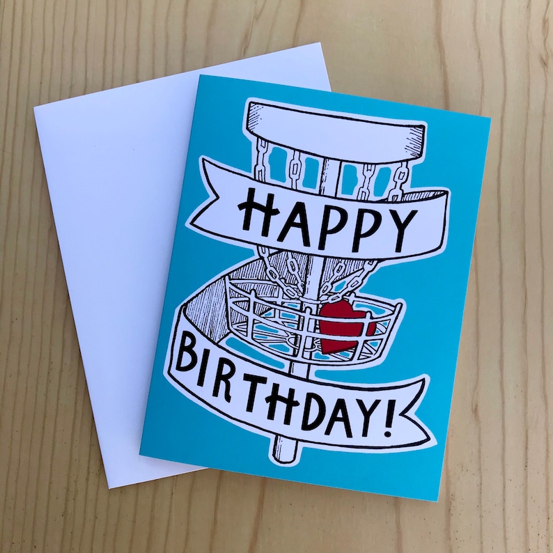 Disc Golf Birthday Card: Hand Illustrated Design - Etsy