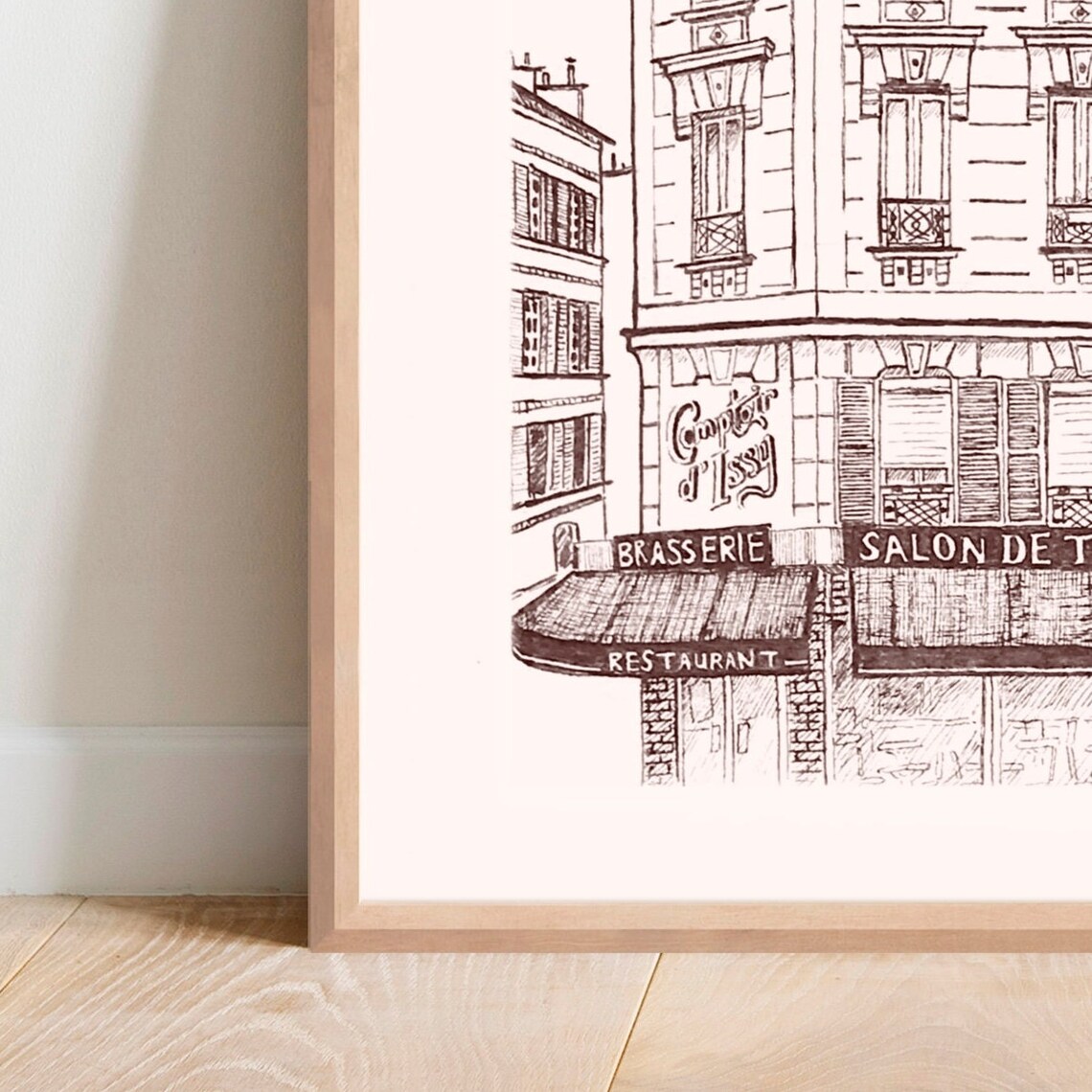 Parisian Architectural Drawings Printable Wall Art Set of 4 | Etsy