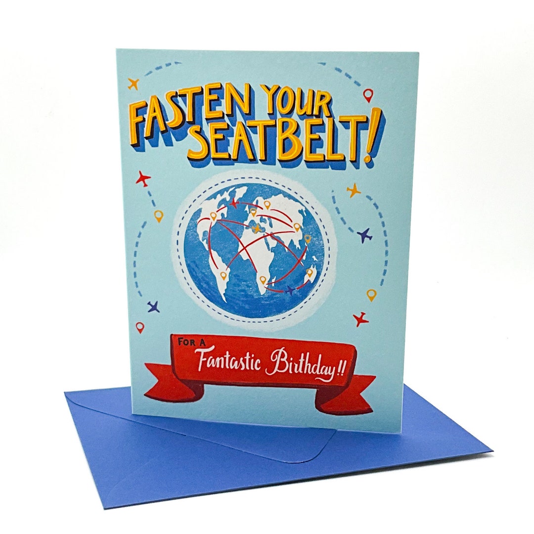 Flight Attendant Birthday Card, “fasten Your Seatbelt for a Fantastic ...