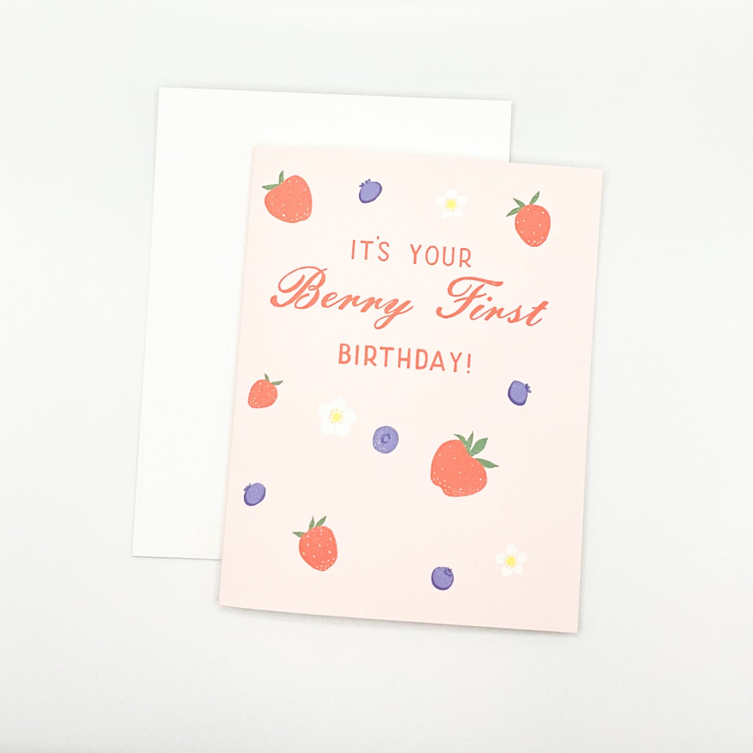Berry Themed First Birthday Card, “it’s Your Berry First Birthday ...