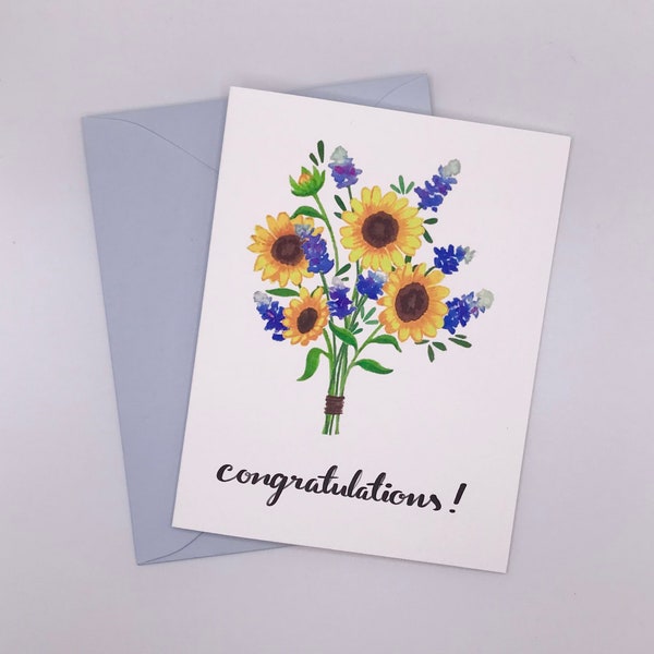 Sunflower Wedding Congratulations Card - Etsy