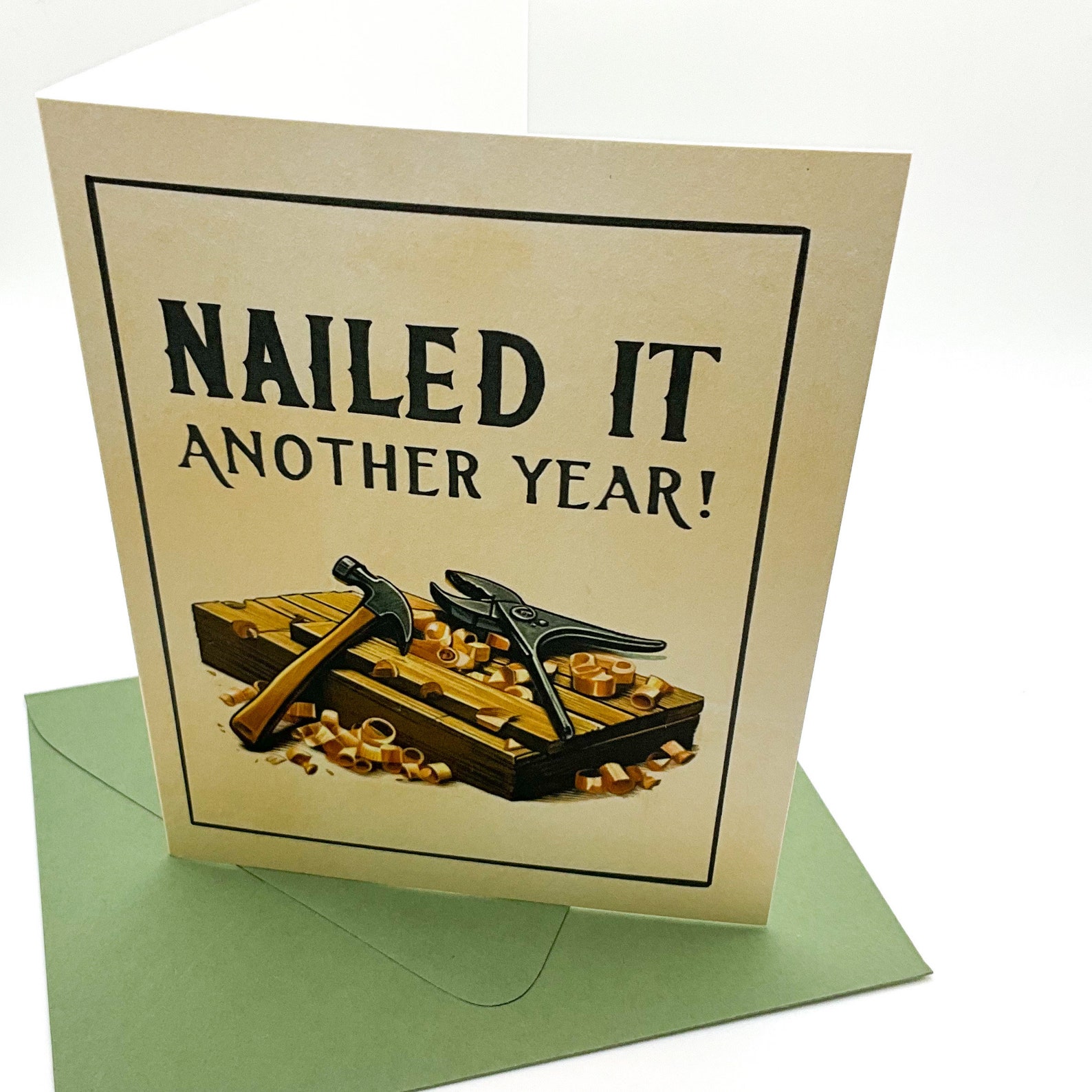 Carpenter Birthday Card: Nailed It! - Hand Illustrated - Etsy