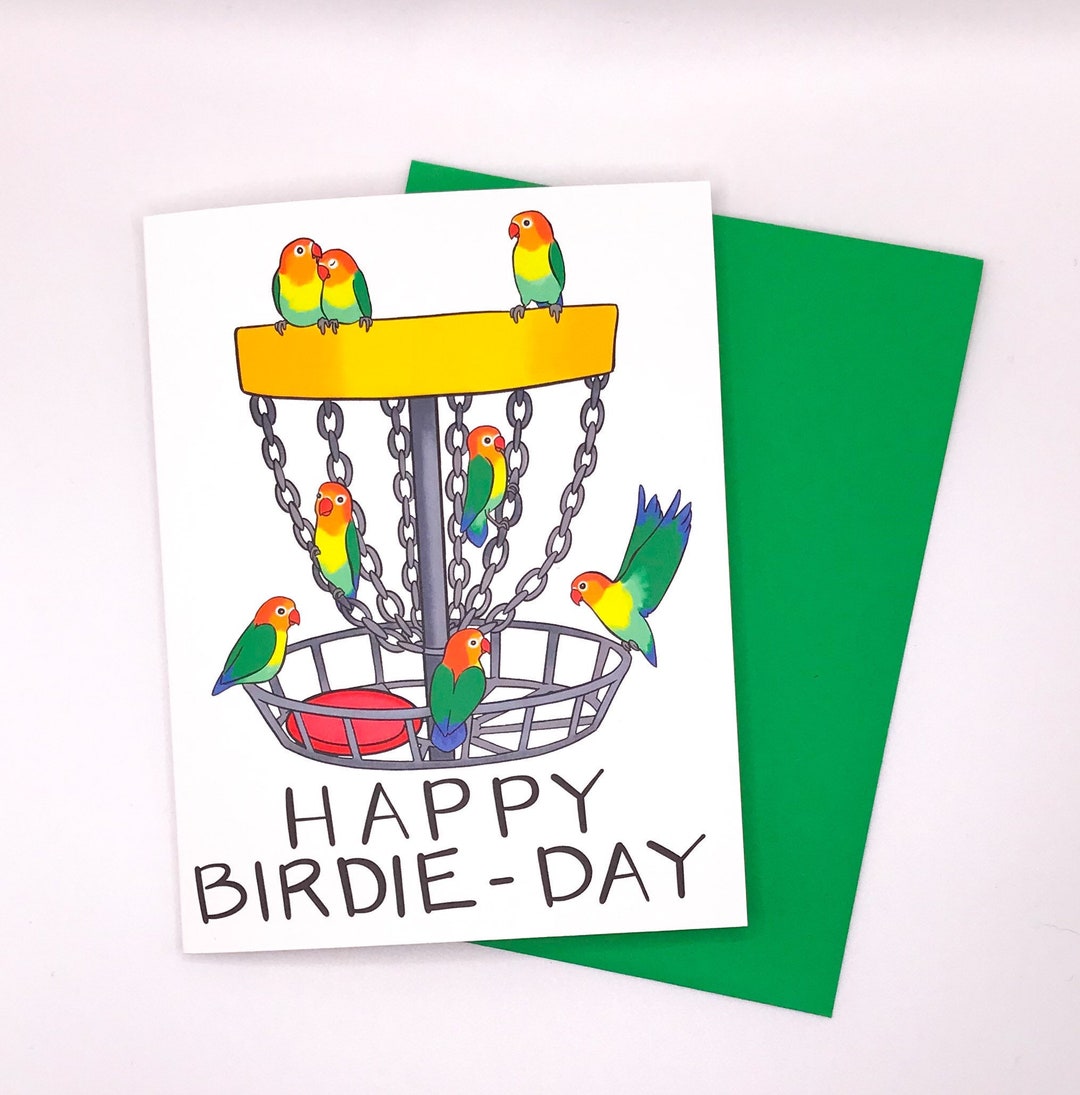 Disc Golf Birthday Card Happy Birdie-day Disc Golf Happy Birthday ...