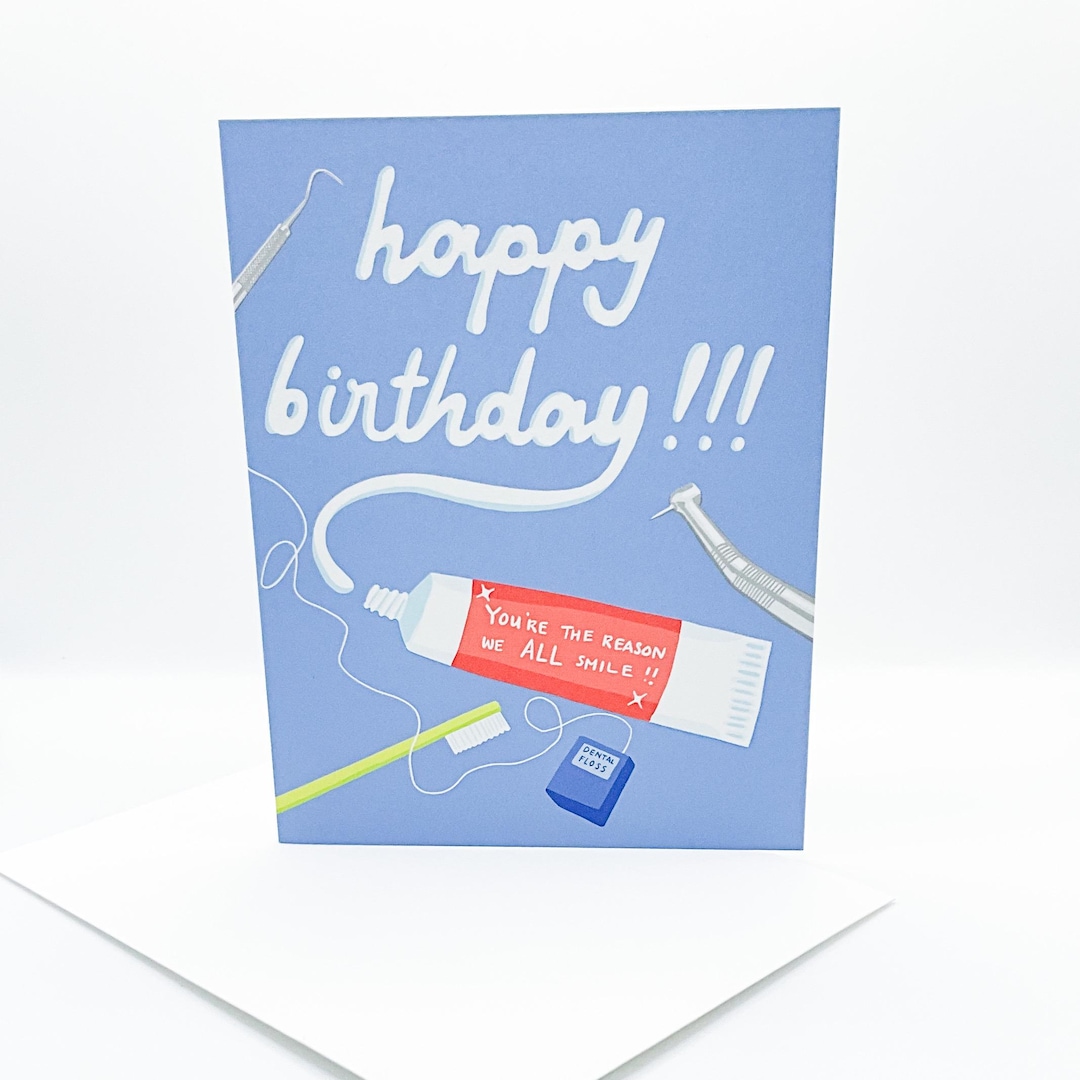 Dental Hygienist Birthday Card, Perfect for Dentist, Toothpaste ...
