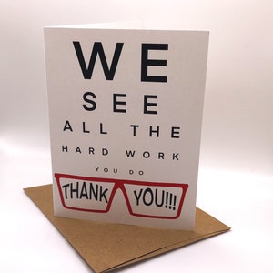 Eye Doctor Thank You Card: Optometrist Appreciation - Hand Illustrated ...