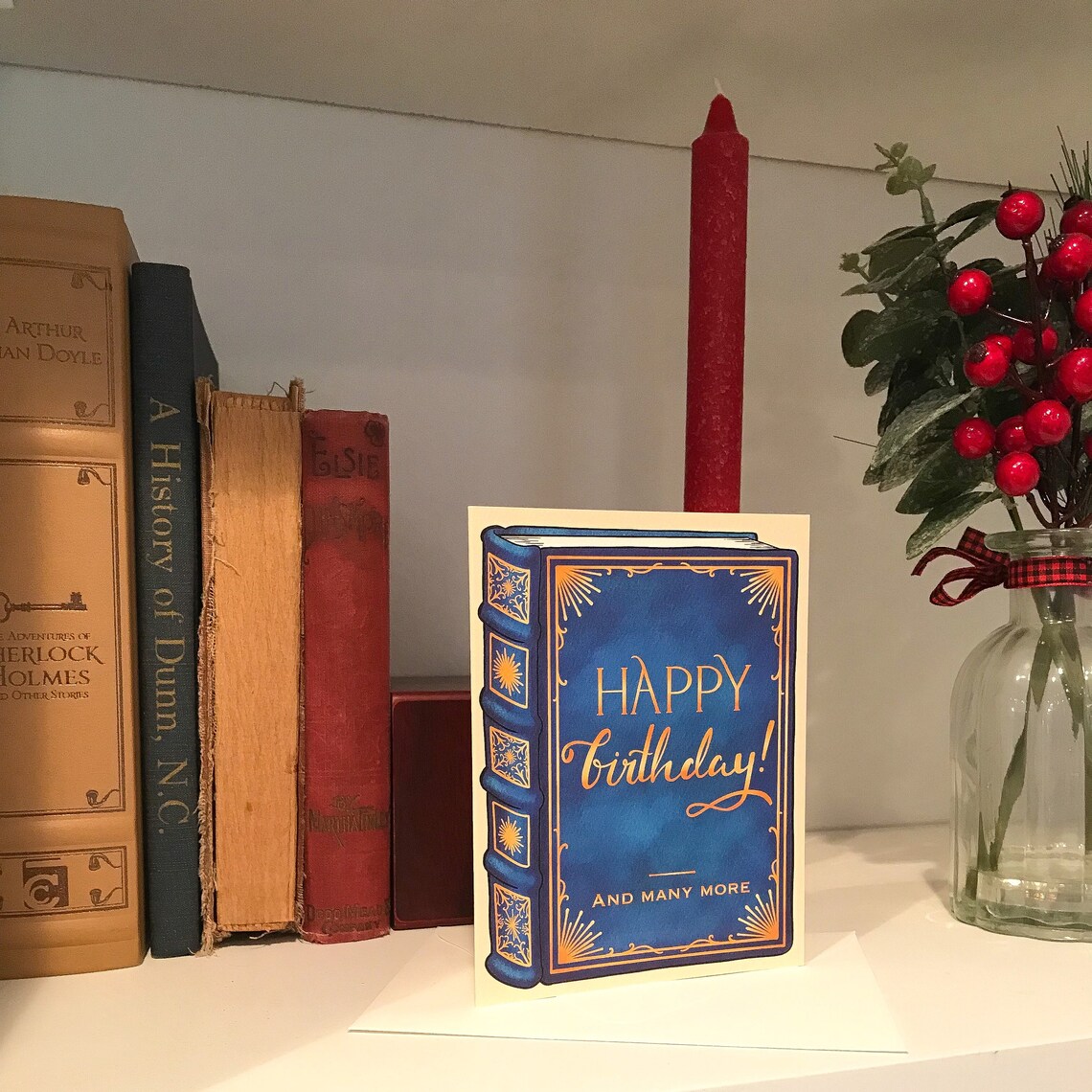 Antique Book Birthday Card Birthday Greeting Card Card for - Etsy