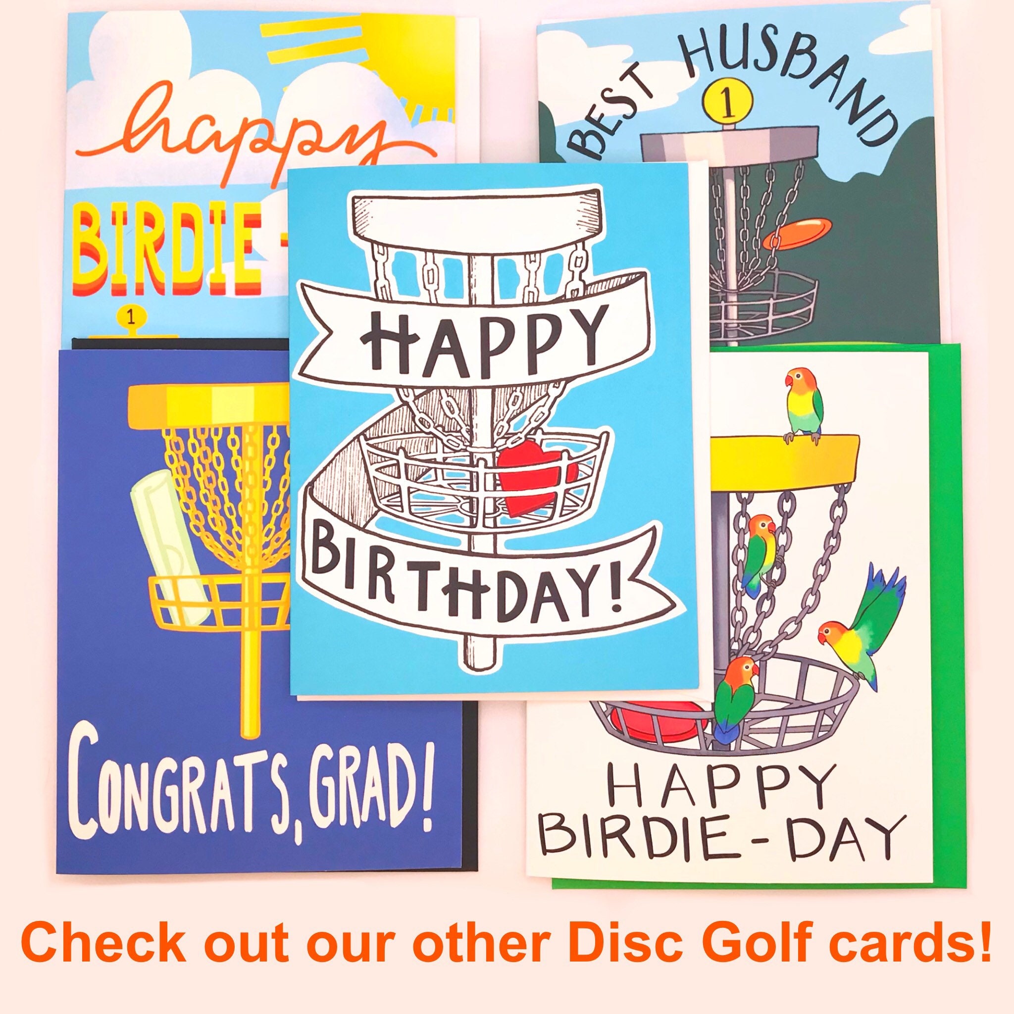 Disc Golf Birthday Card Happy Birdie-day Disc Golf Happy - Etsy