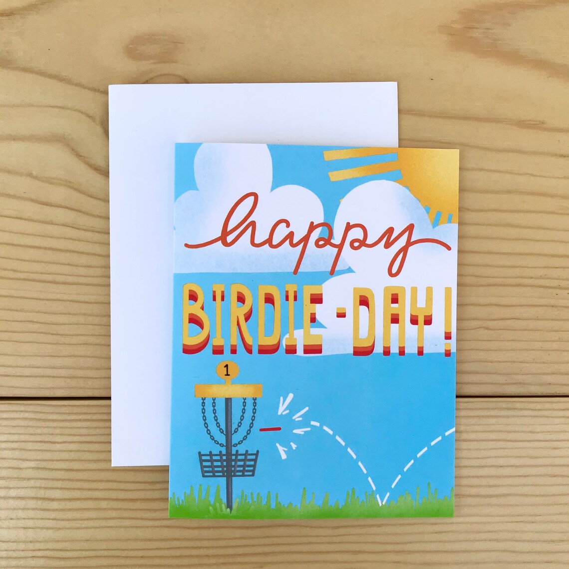 Disc Golf Birthday Card: Happy Birdie-day, Hand Illustrated - Etsy